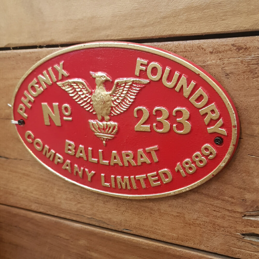Phoenix Foundry Ballarat Locomotive Cast Iron Plaque Sign Vintage Style ...