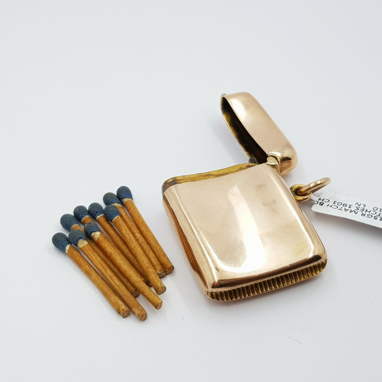 9ct Antique Yellow Gold Vesta Case With Matches Circa 1901 #46928 ...