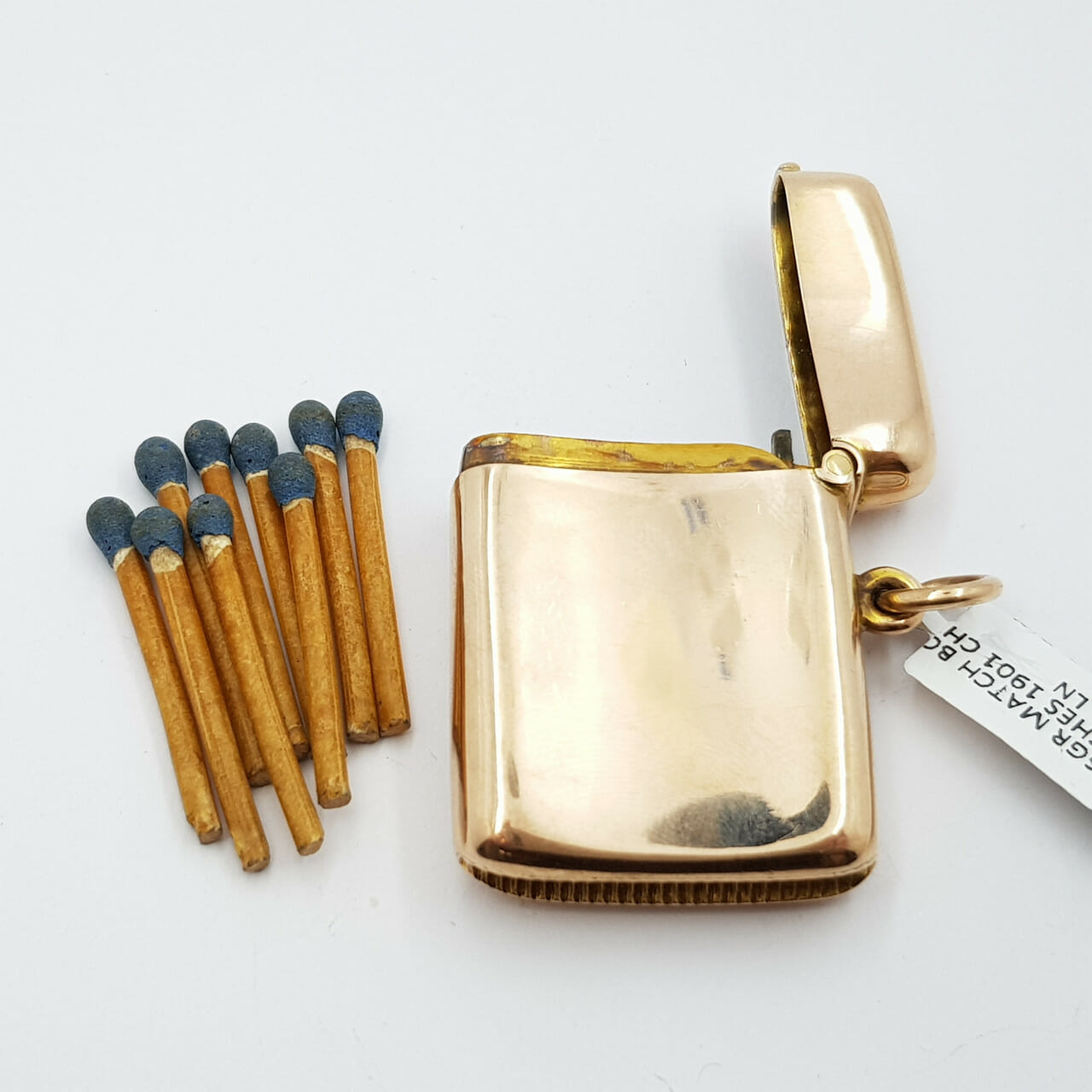 9ct Antique Yellow Gold Vesta Case With Matches Circa 1901 #46928 ...
