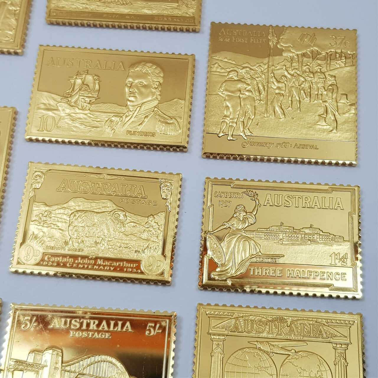 The Australian Collection - 25 Piece 24ct Plated Sterling Silver Stamp ...