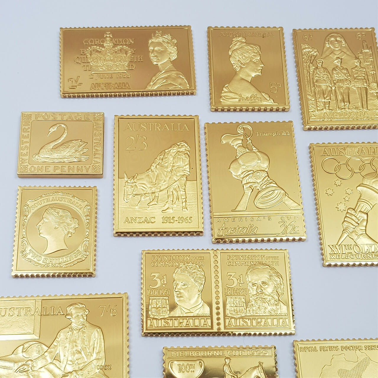 The Australian Collection - 25 Piece 24ct Plated Sterling Silver Stamp ...