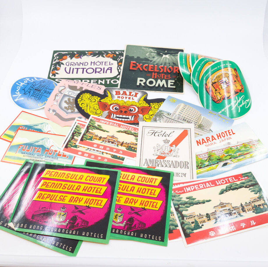Vintage Luggage Labels Stickers Huge Collection 150+ (Europe Asia ...