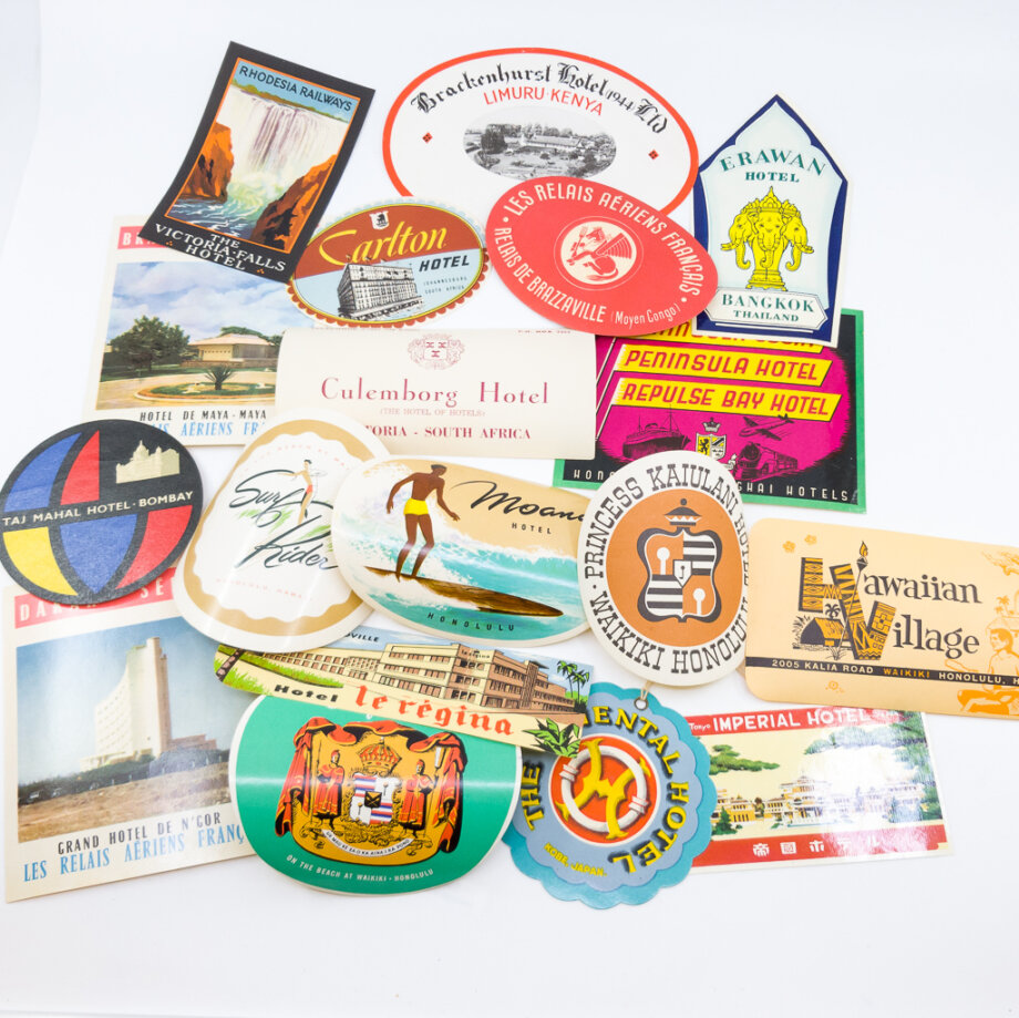 Vintage Luggage Labels Stickers Huge Collection 150+ (Europe Asia ...