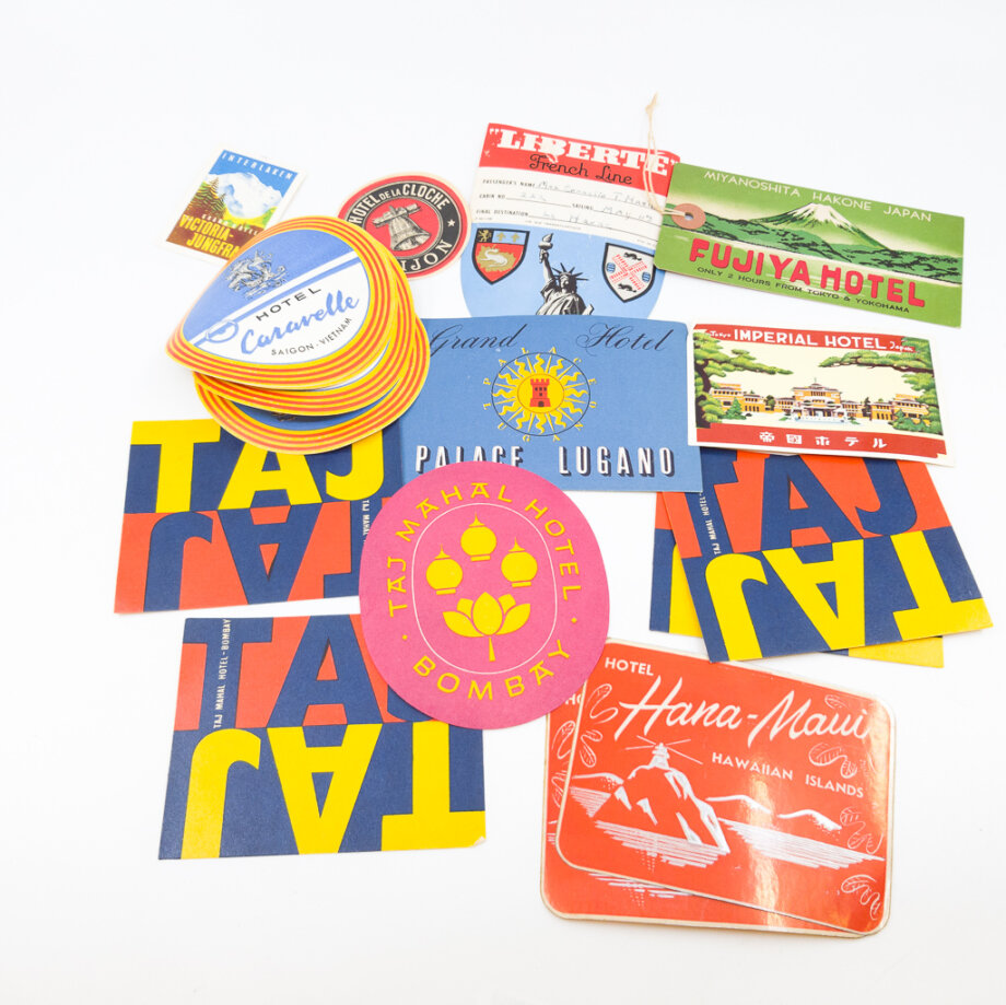 Vintage Luggage Labels Stickers Huge Collection 150+ (Europe Asia ...