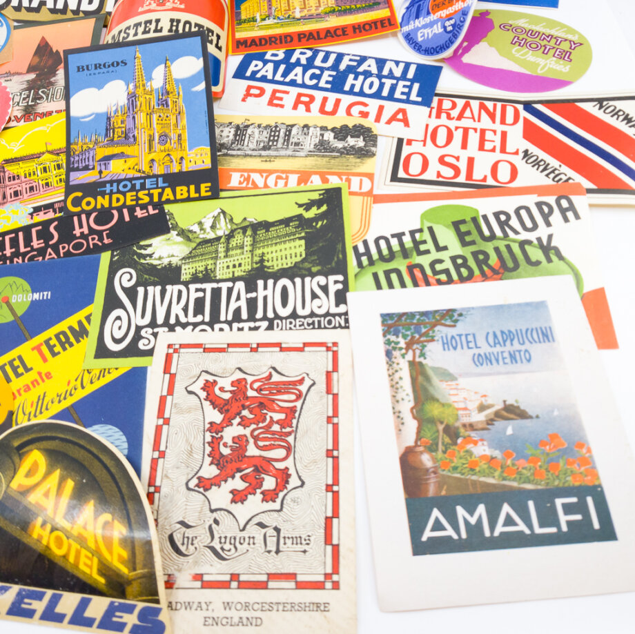 Vintage Luggage Labels Stickers Huge Collection 150+ (Europe Asia ...