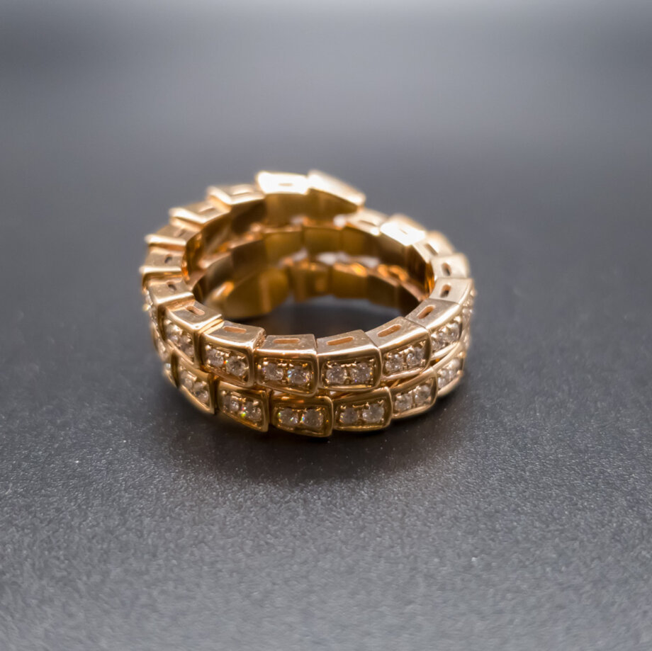 Bulgari Bvlgari 18ct Gold Serpenti Viper 2 Coil 1.13ct TW Diamond Ring ...