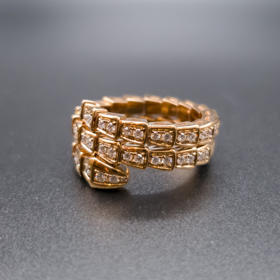 Bulgari Bvlgari 18ct Gold Serpenti Viper 2 Coil 1.13ct TW Diamond Ring ...