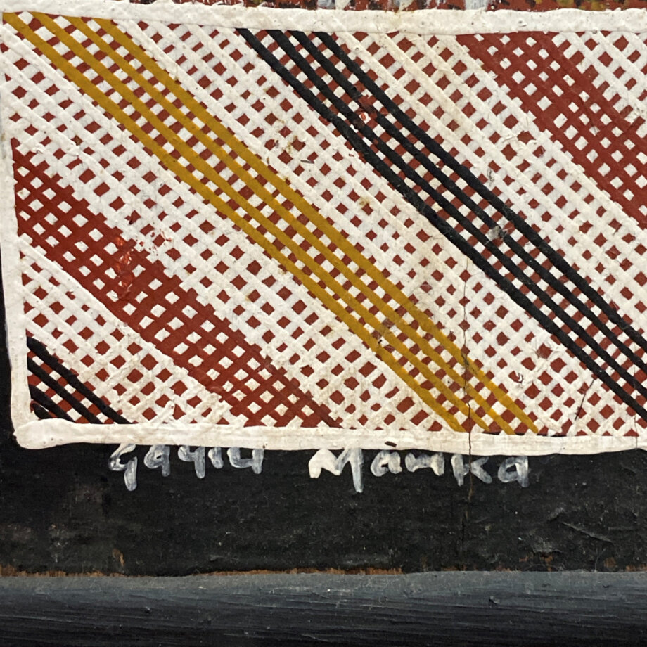 Gayili Marika Yunupingu Aboriginal Dot Painting - On Bark #54956 ...