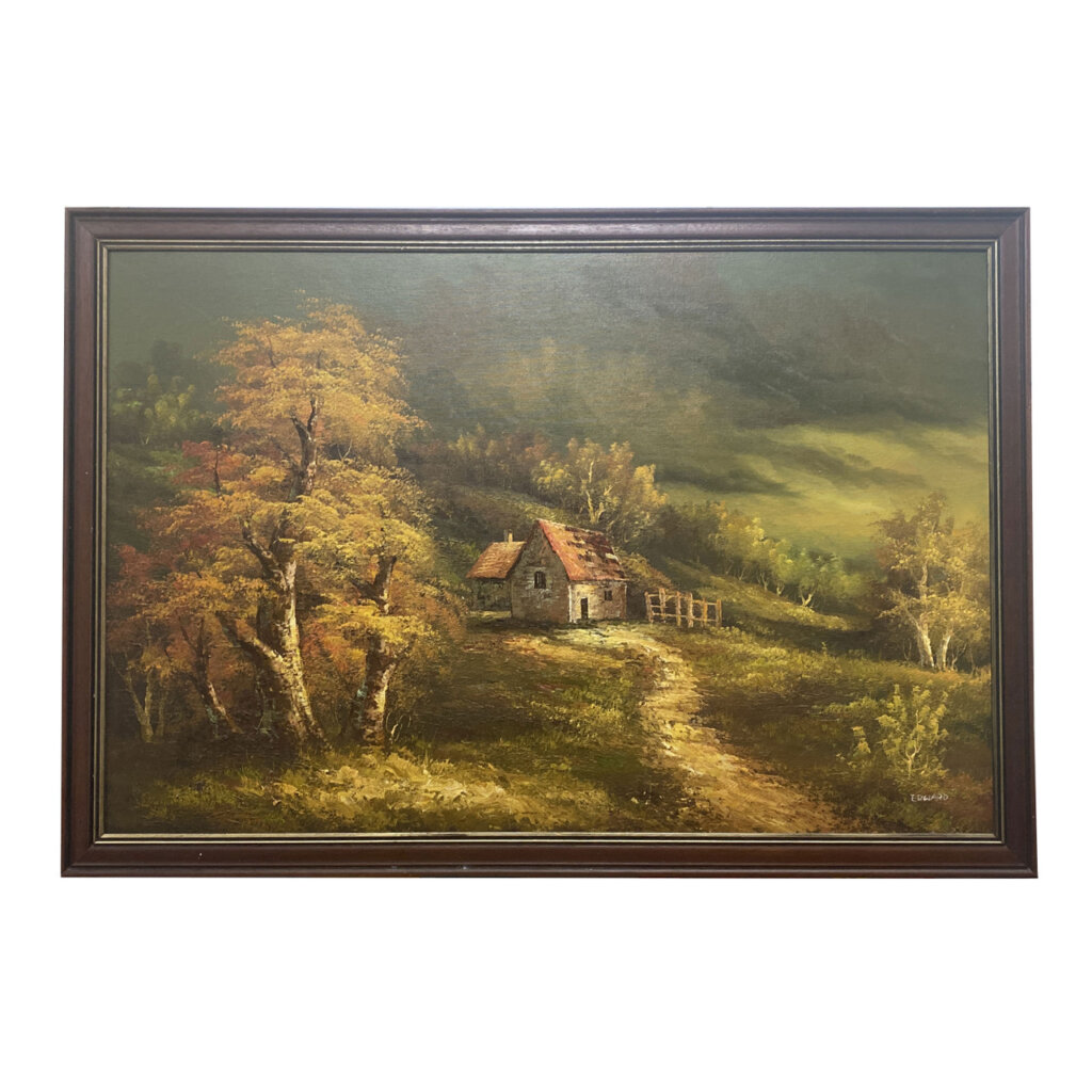 Edwards Painting Cottage In The Woods - English School - Oil On Board ...