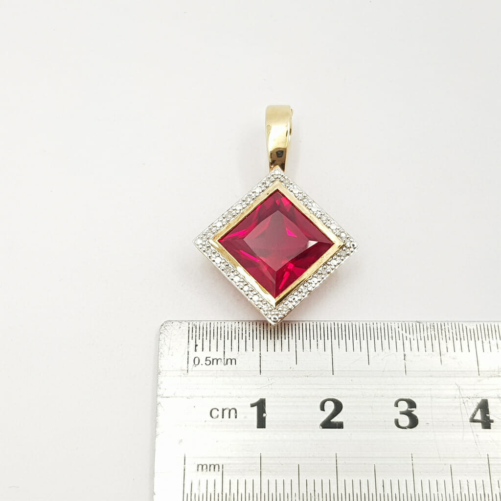 9ct Yellow Gold Ruby & Diamond Enhancer Pendant #58503 - Monty's