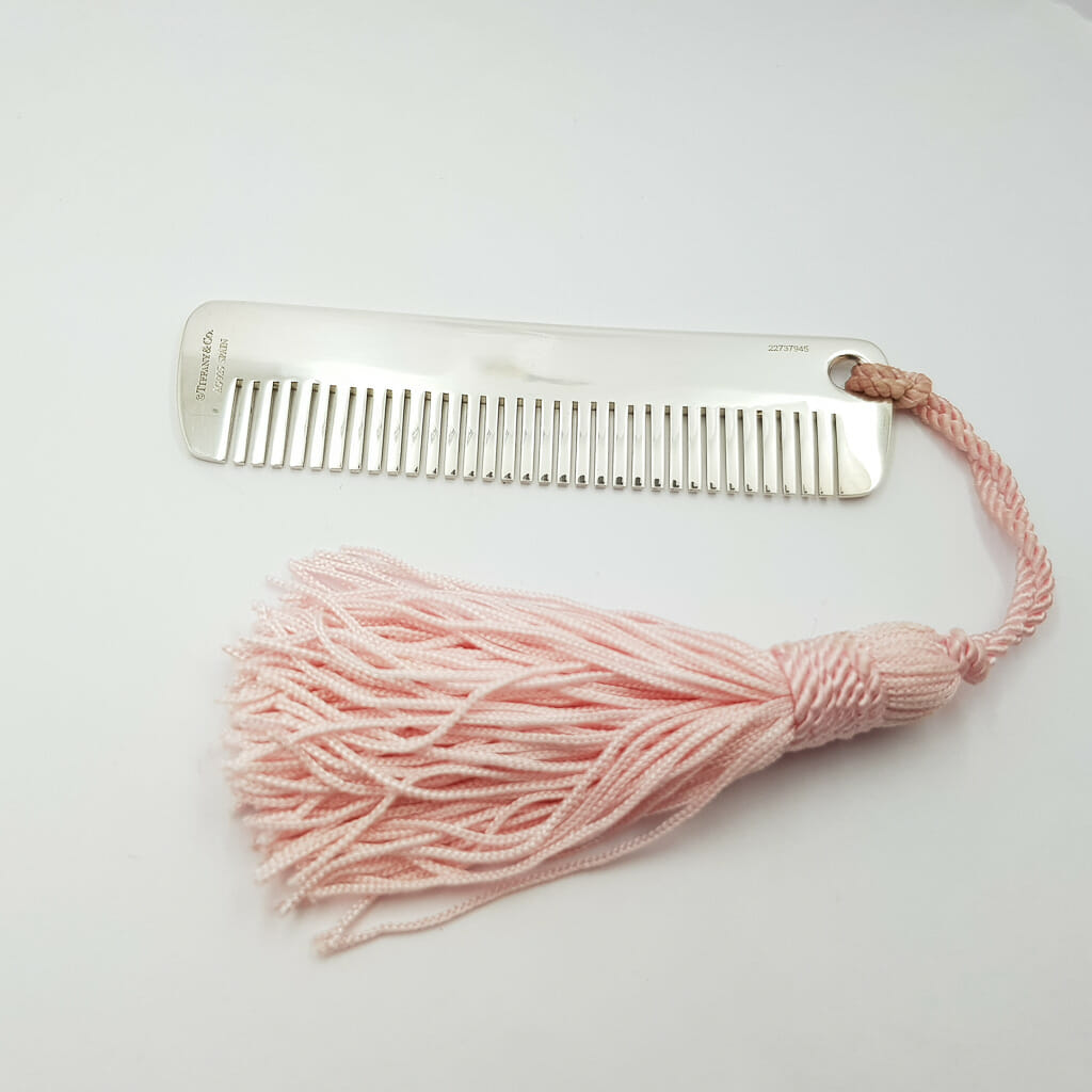 Tiffany & Co Sterling Silver Baby Comb In Pouch & Box #60270 - Monty's