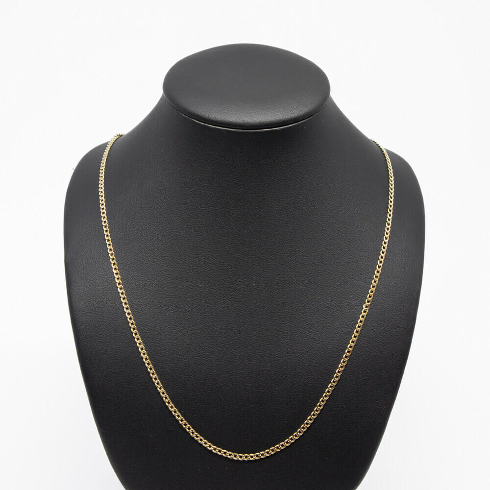 10ct Yellow Gold Curb Link Chain Necklace Italy 62cm #60956 - Monty's