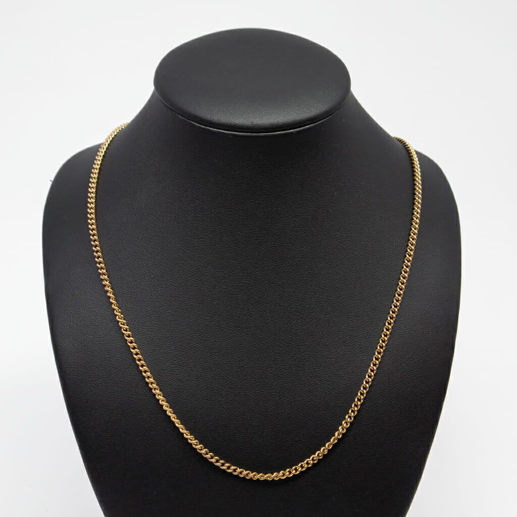 9ct Yellow Gold Round Curb Chain Necklace 50cm 375 #54528 - Monty's