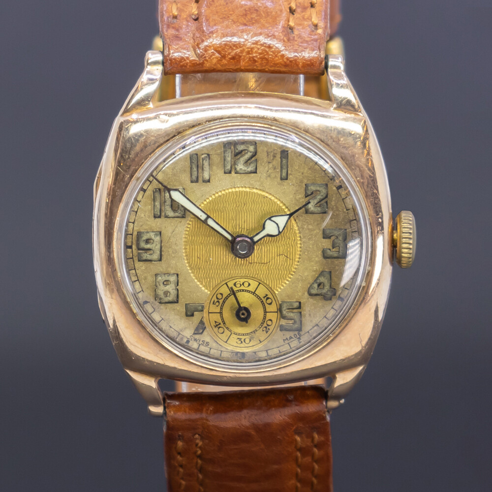 Antique 9ct Yellow Gold Australian Hantily Manual Watch C.1930 (Swiss ...