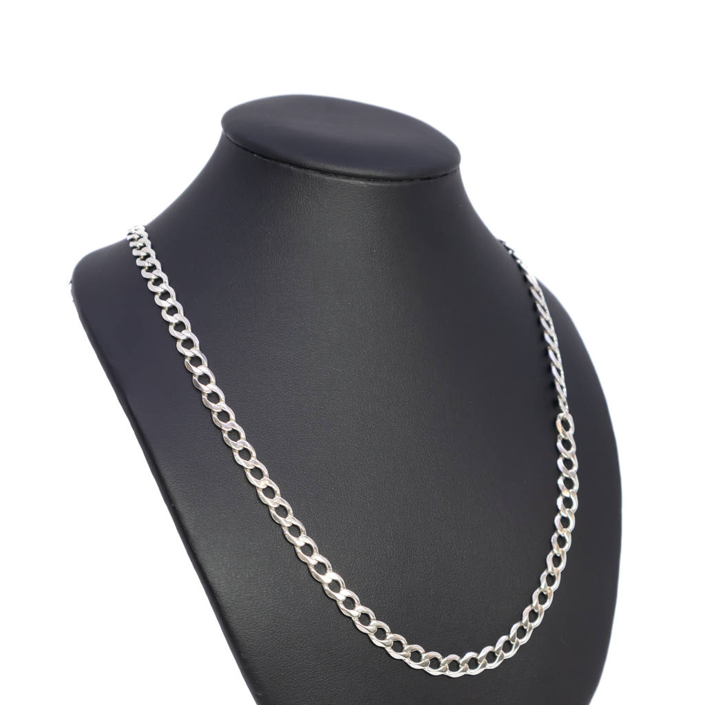 Sterling Silver Curb Link Necklace 60cm 925 #61430 - Monty's