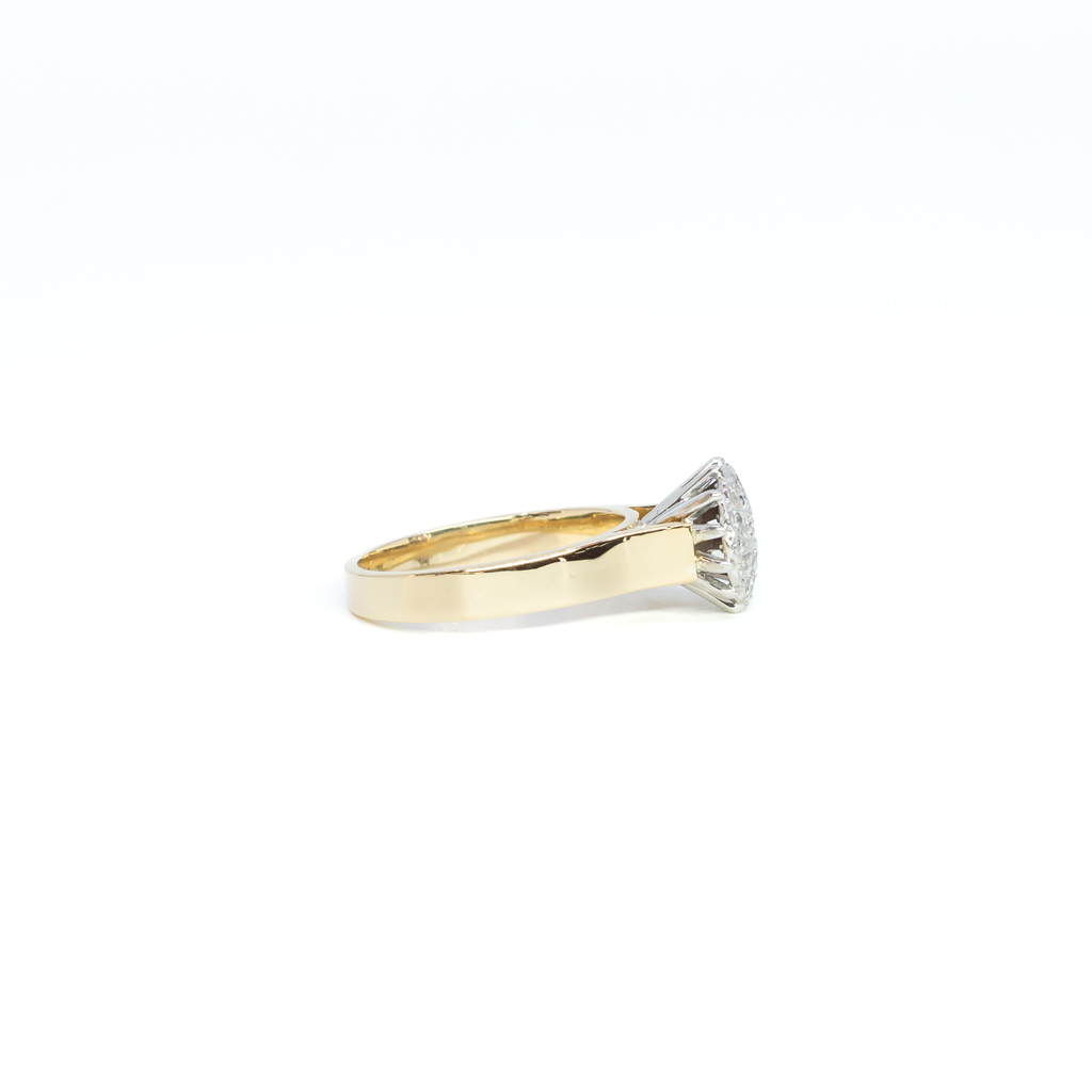 18ct Yellow Gold Diamond Cluster Ring Size H #61202 - Monty's