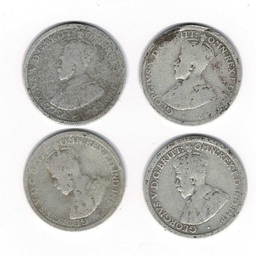 4x Pre-Decimal Sixpence 6D Sterling Silver Coins (1911 X2 1926 1922 ...