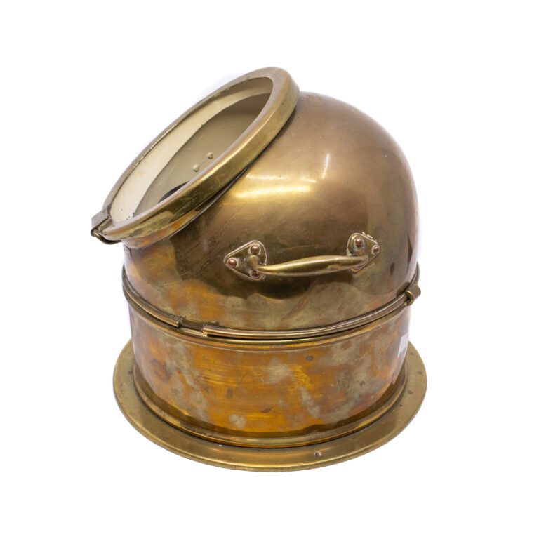 Antique Simpson Lawrence Large Brass Ship Binnacle & Maritime Compass ...