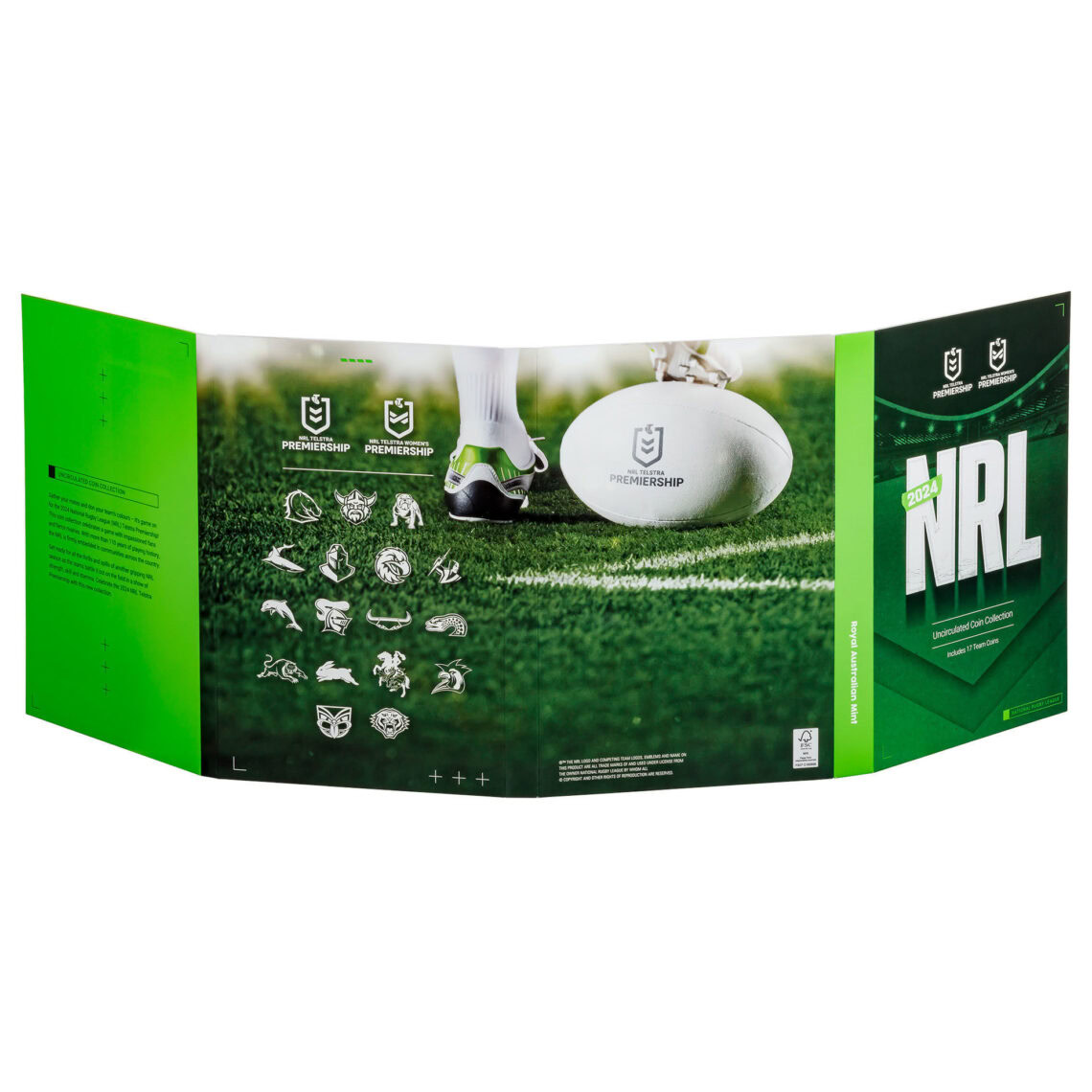 2024 NRL Premierships Every Team $1 17 Coin Collection - Folder & Tube ...