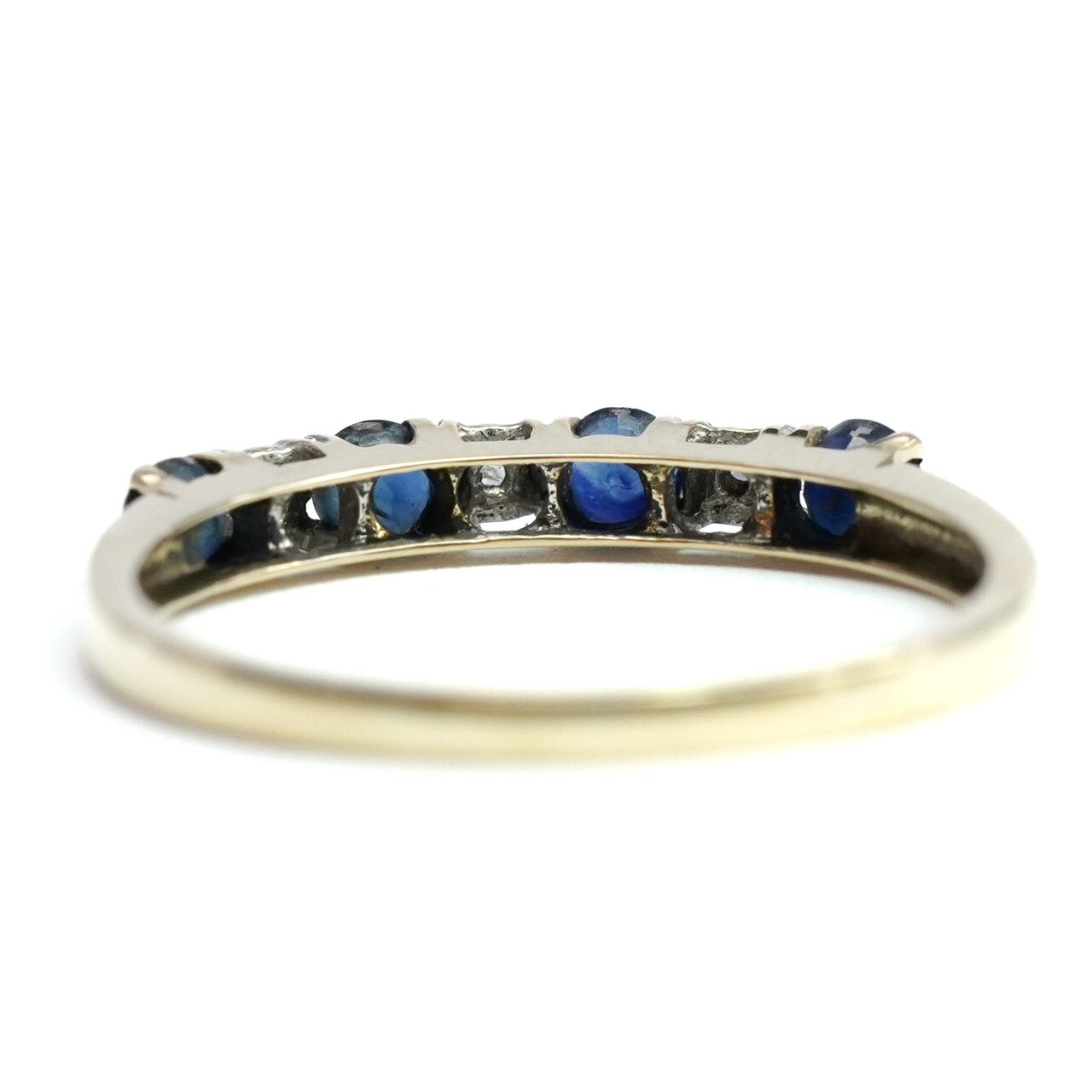 9ct Yellow Gold Sapphire & Diamond Eternity Ring Size M1/2 #64978 ...
