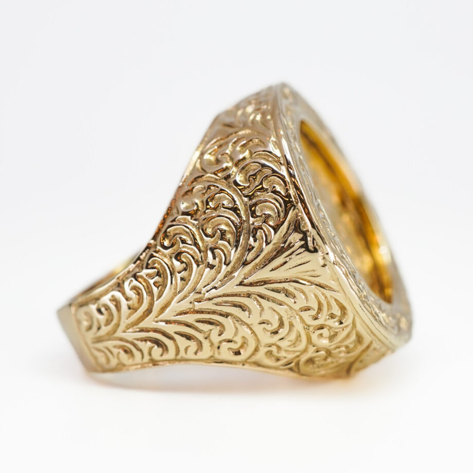 22ct 1895 Sovereign Coin Large 9ct Yellow Gold Men's Ring Size Z #66289 ...