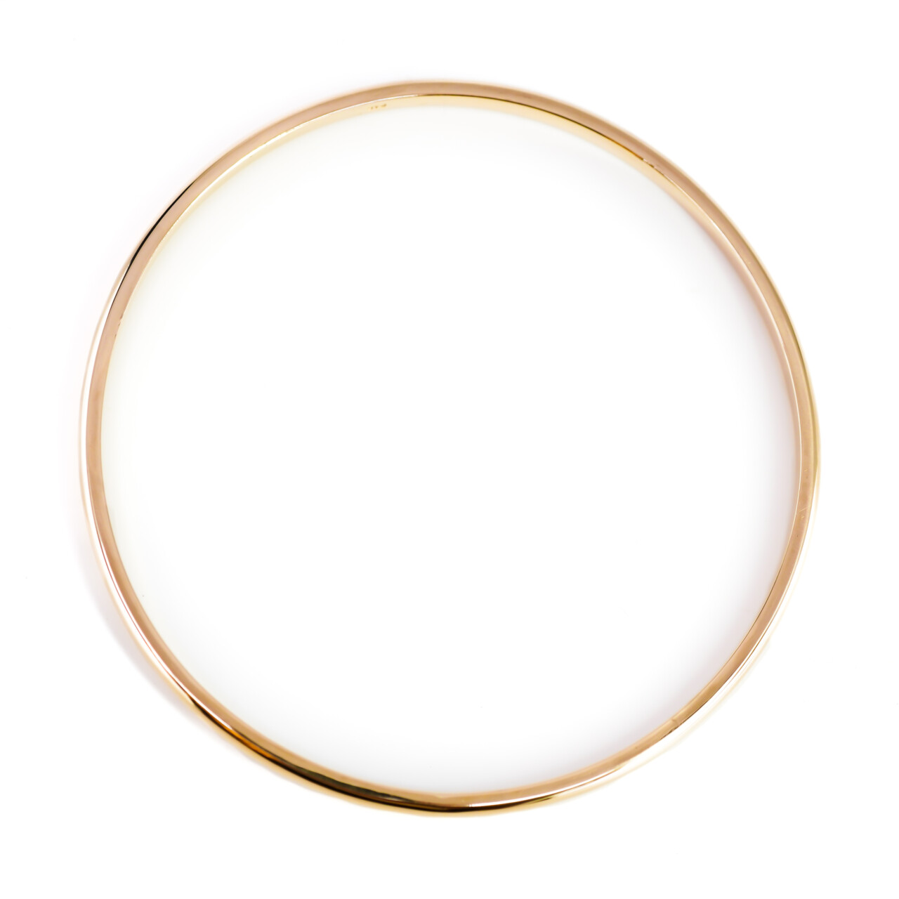 Handmade 9ct Yellow Gold 3.5mm Wide Half Round Bangle 70mm #62882 ...