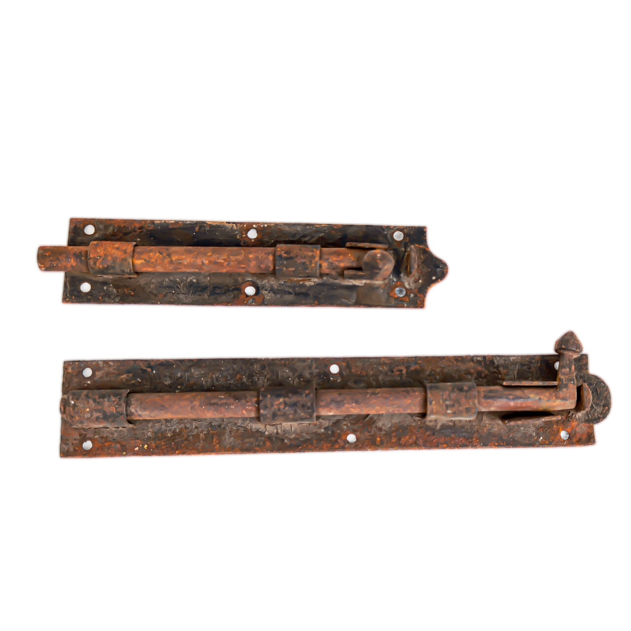 Pair Of Rustic Metal Sliding Bolt Locks - Patina #66982 - Monty's