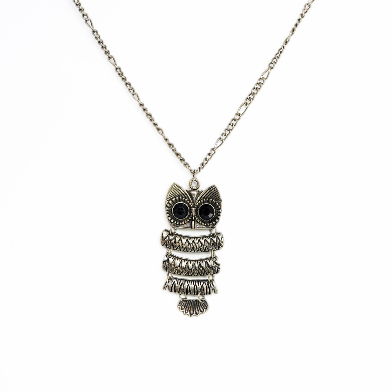 Costume Necklace With Segmented Owl Pendant – 75cm Chain #67135 - Monty's