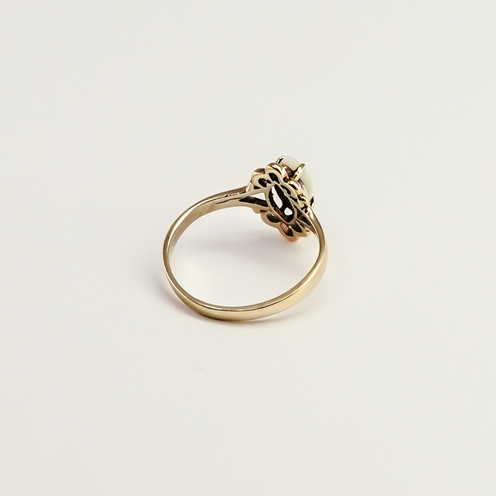 9ct Yellow Gold Marquise Solid Opal Ring – Size I #67639 - Monty's