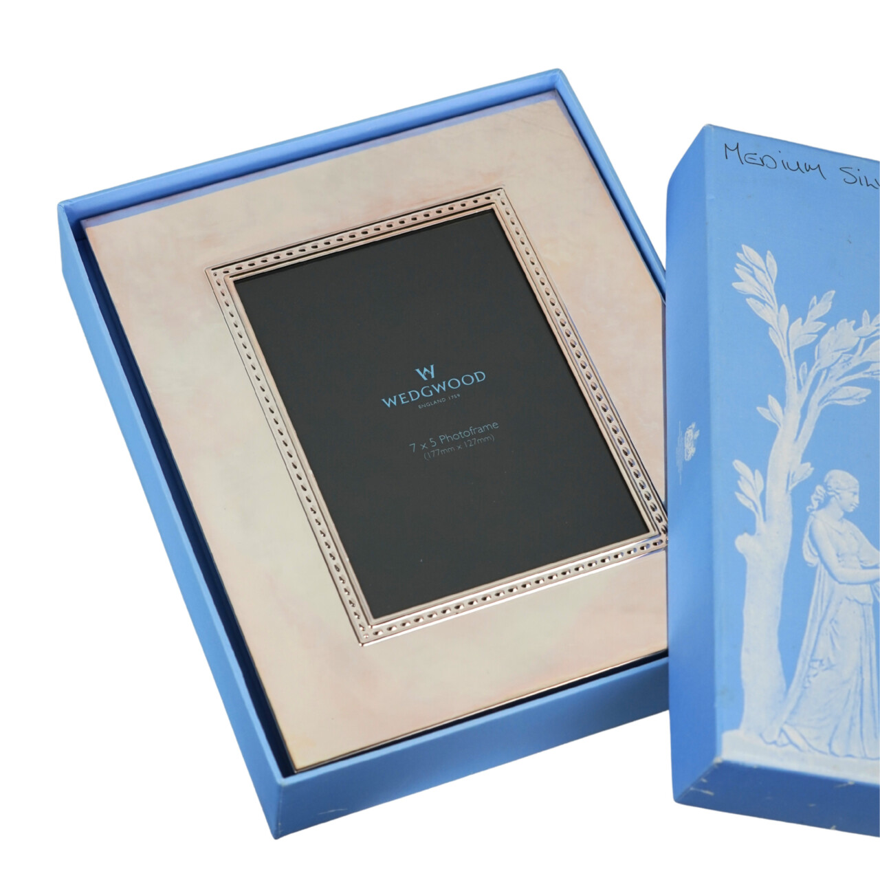 Wedgwood Wish Frame – Silver Beaded Edge 5x7 With Box #62855 - Monty's