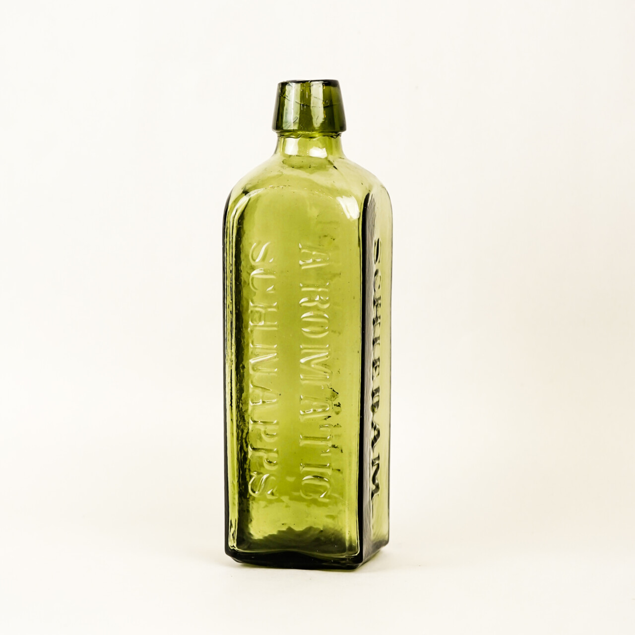 Antique Udolpho Wolfe’s Aromatic Schnapps Schiedam Bottle Green Glass ...