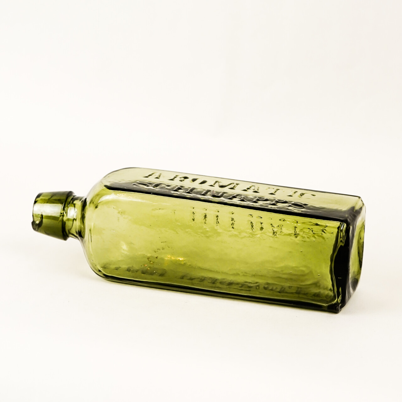 Antique Udolpho Wolfe’s Aromatic Schnapps Schiedam Bottle Green Glass ...