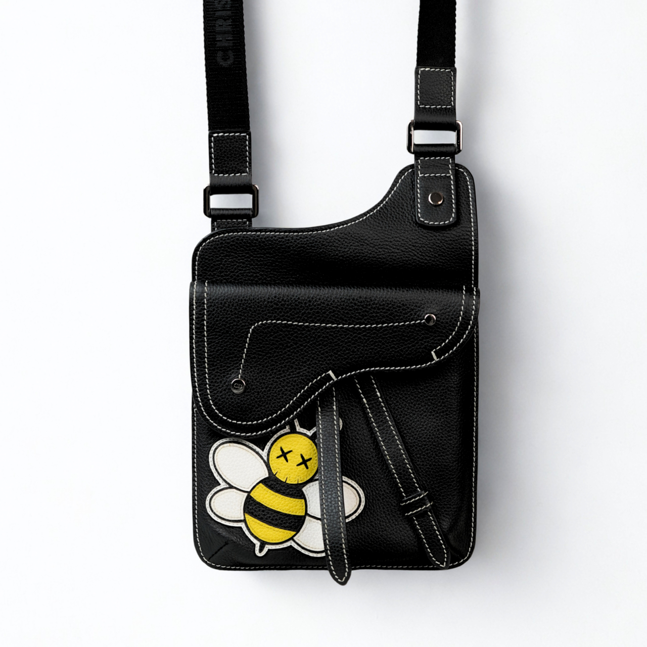 Dior X KAWS Bee Messenger Bag – 03-B0-11200 - Black Leather #68622 ...