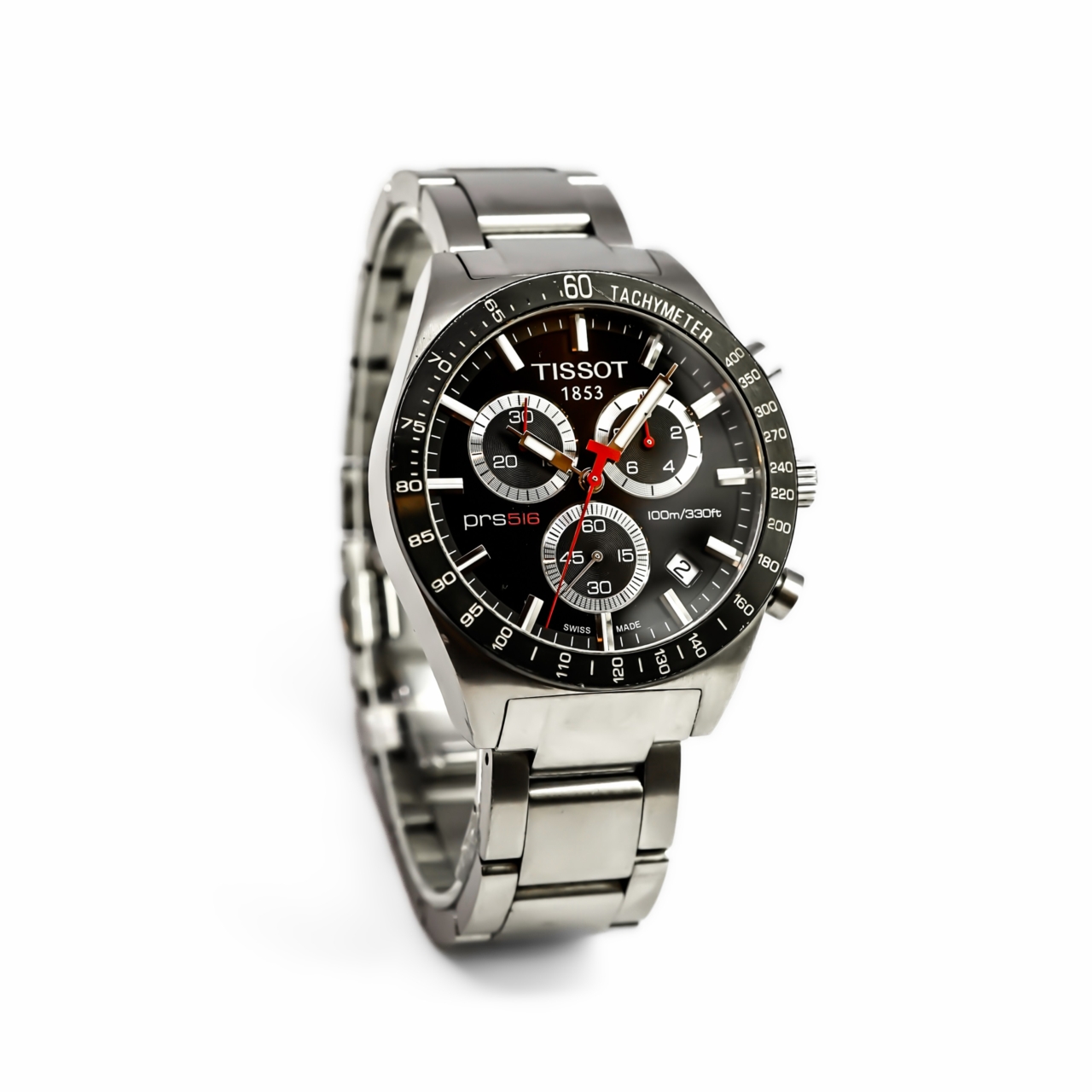Tissot PRS516 Chronograph Quartz Watch – 42mm – Black Dial – 21cm Band ...
