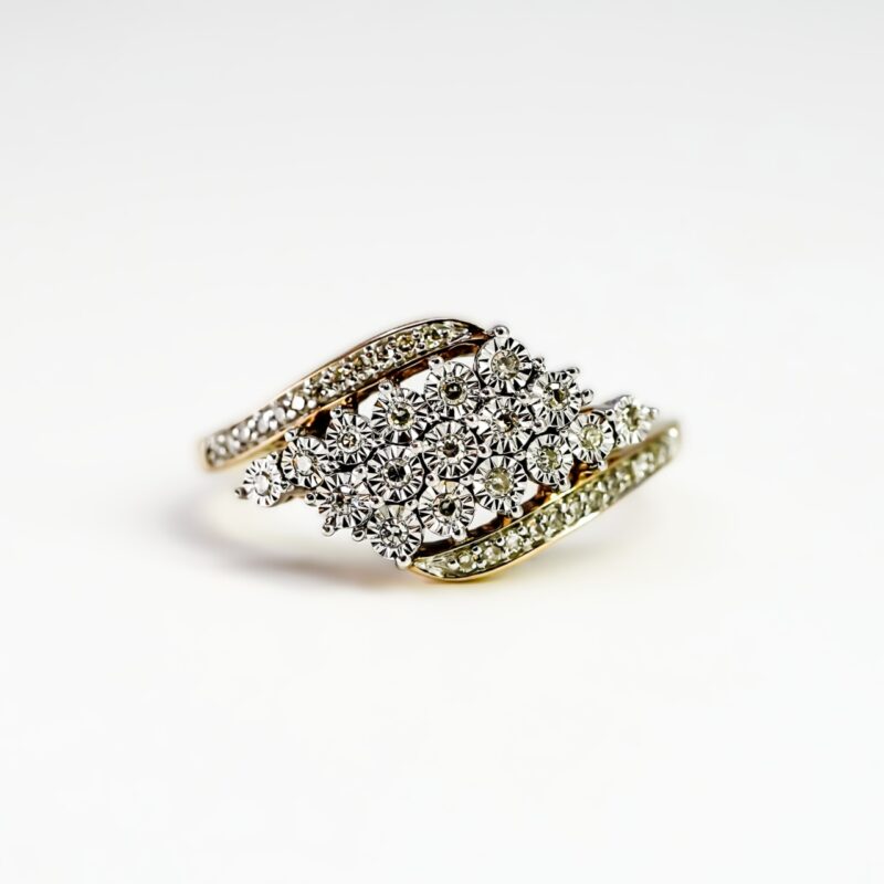 9ct Yellow Gold Diamond Cluster Ring Size O #68734 - Monty's