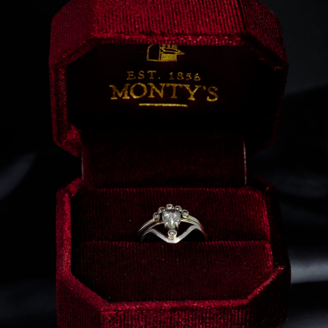 Alexis Russell 14ct White Gold Salt & Pepper Diamond Ring Set Of Three ...