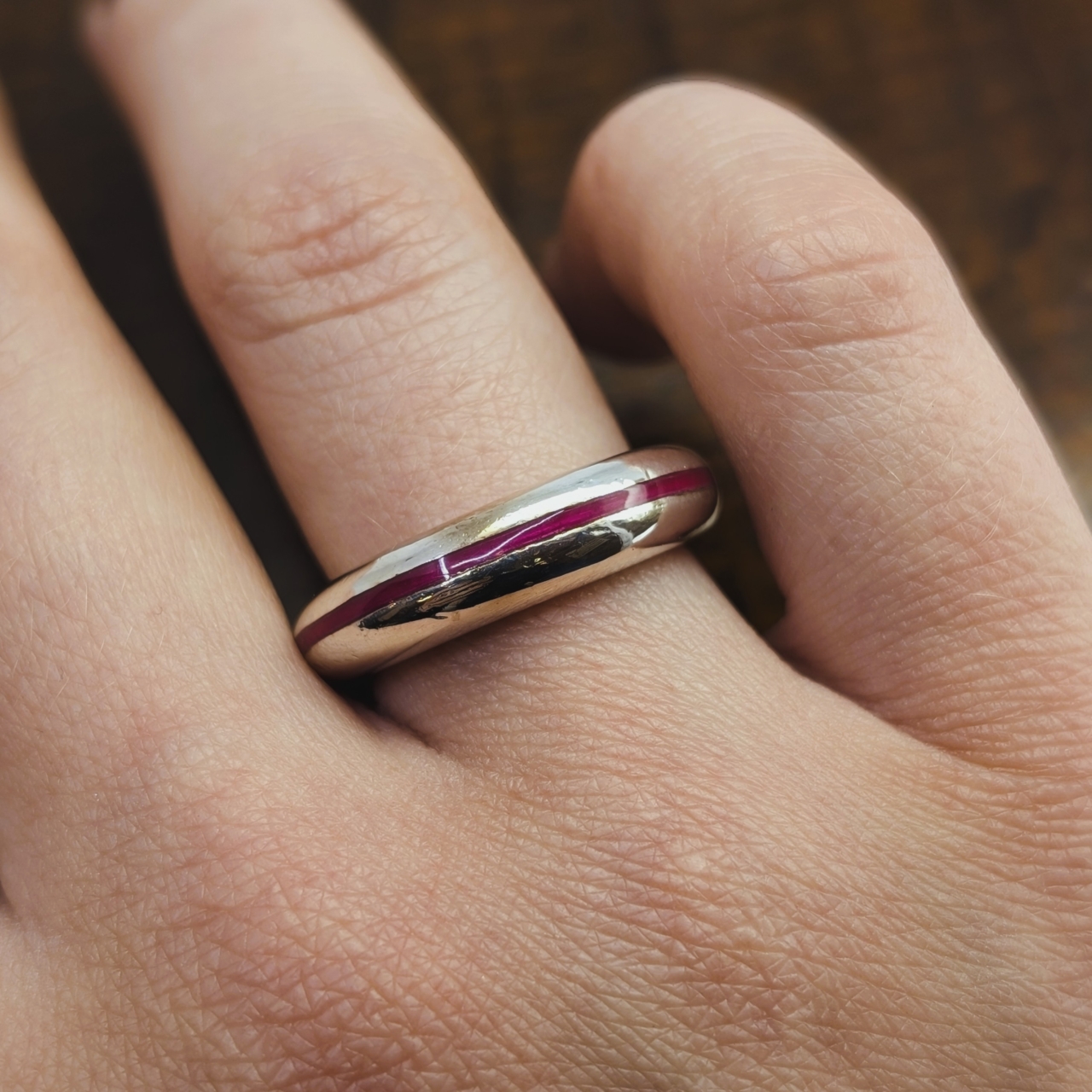 Sterling Silver ANNA Red Line Designer Ring #68677 - Monty's