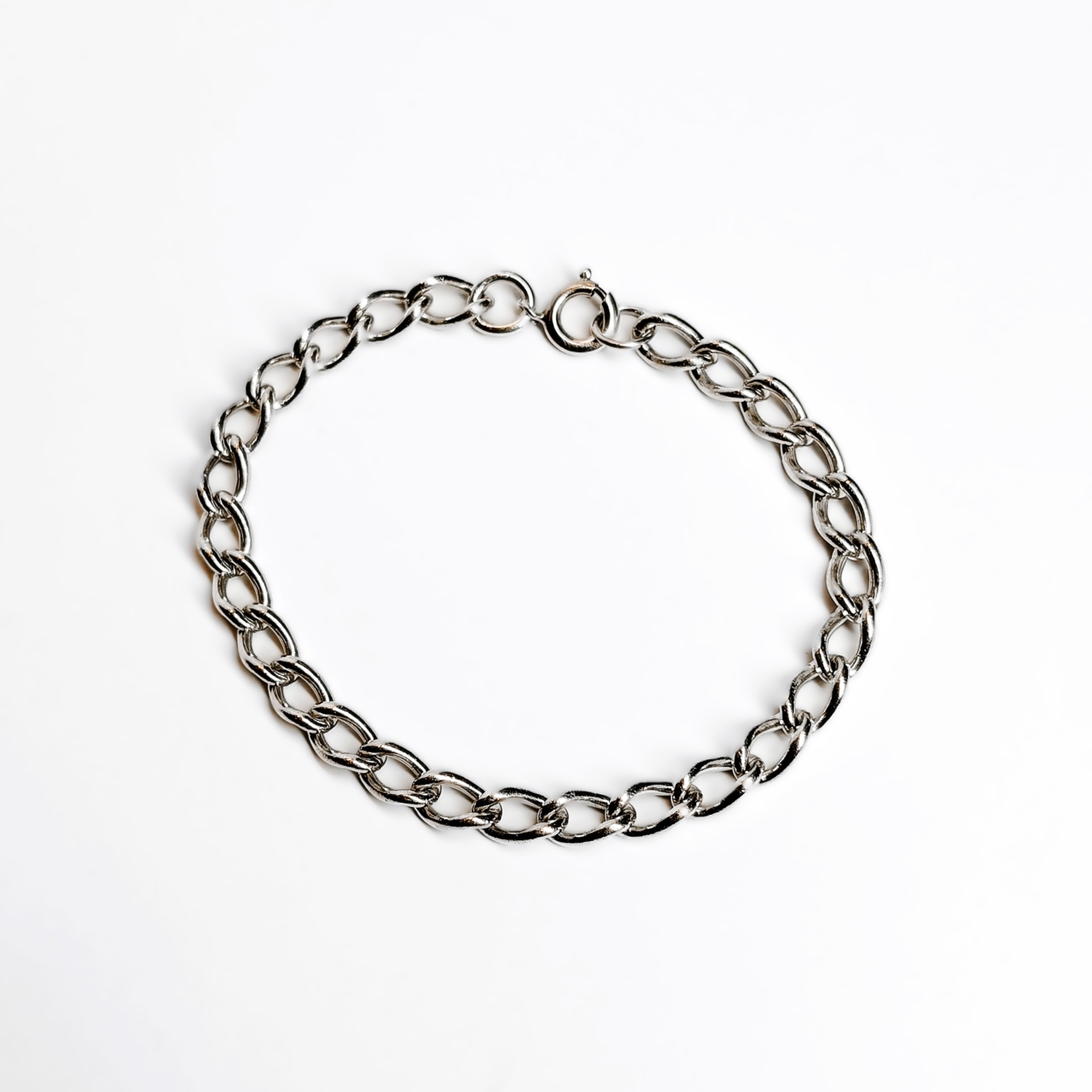 Sterling Silver Rounded Curb Link Chain Bracelet 18.5cm #68914 - Monty's