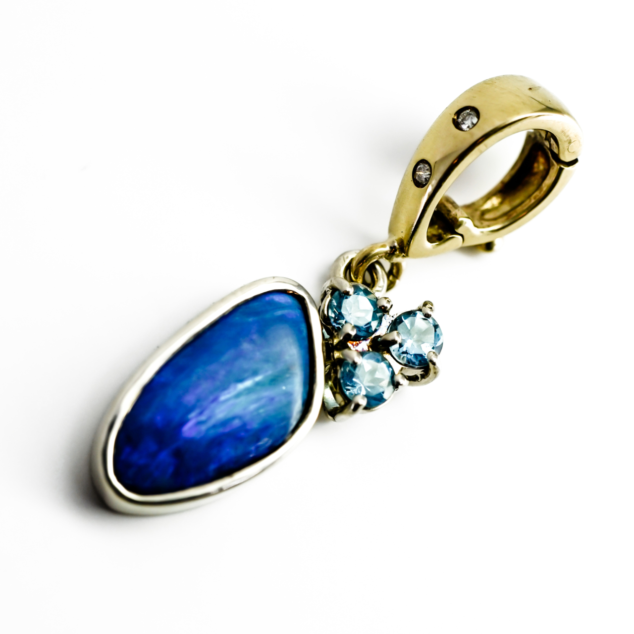 9ct Yellow Gold Opal And Topaz Enhancer Pendant #68948 - Monty's