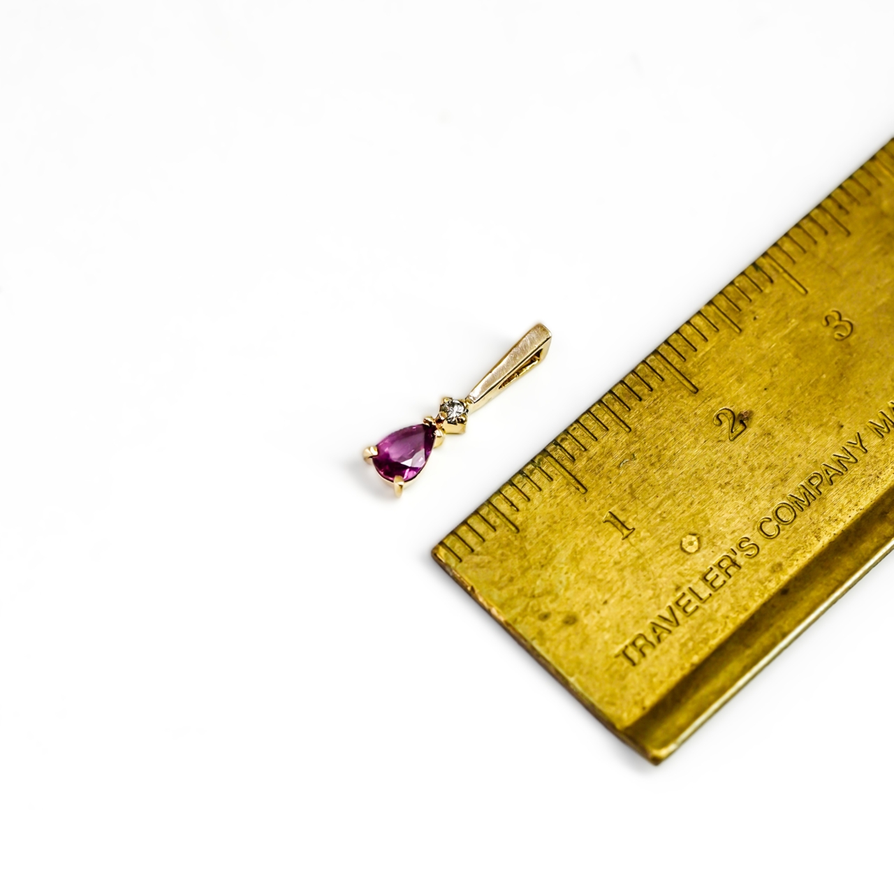 9ct Yellow Gold Ruby & Diamond Pendant #68895 - Monty's