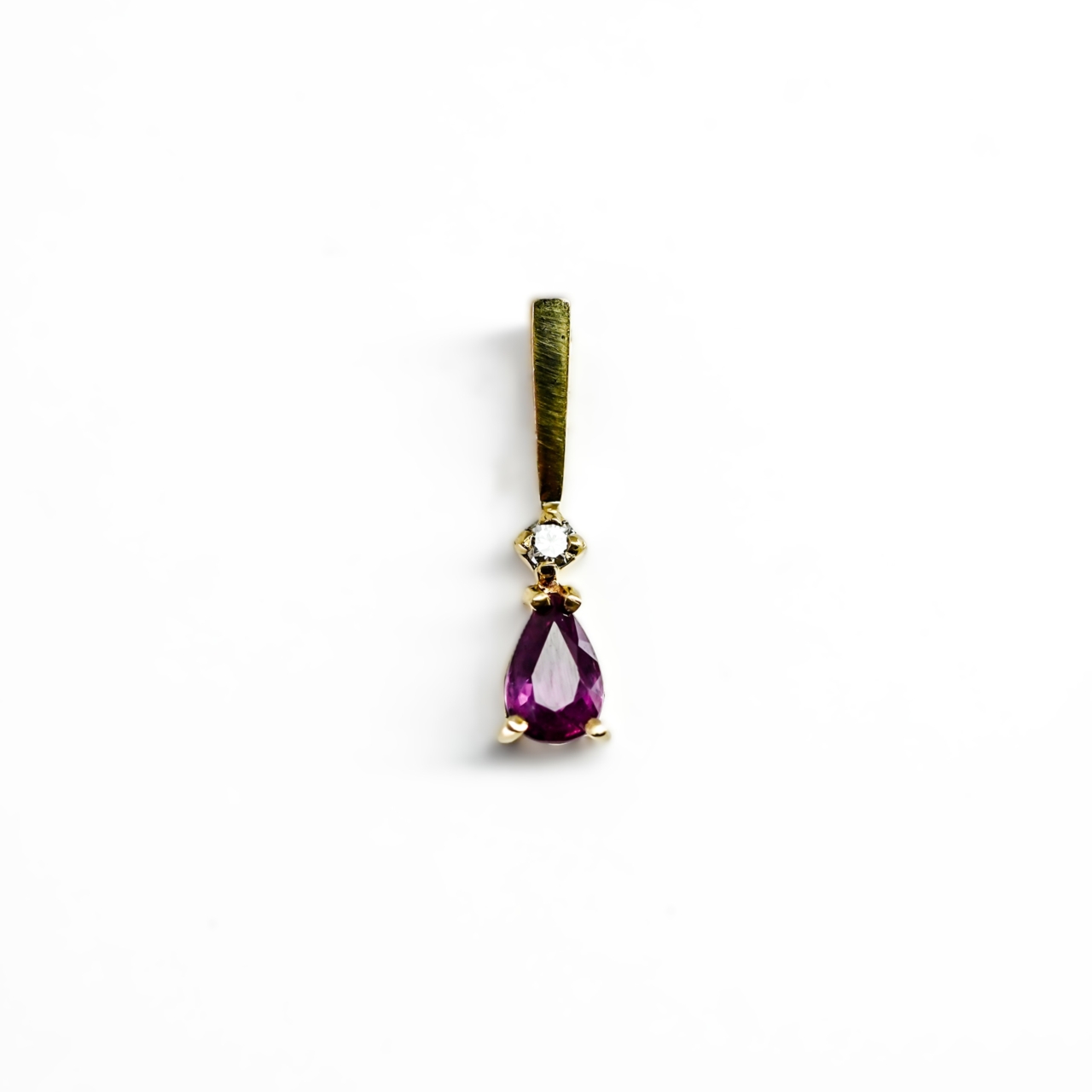 9ct Yellow Gold Ruby & Diamond Pendant #68895 - Monty's