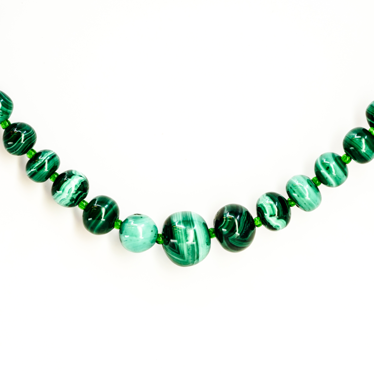 Malachite Graduated Bead Necklace 53cm #69060 - Monty's
