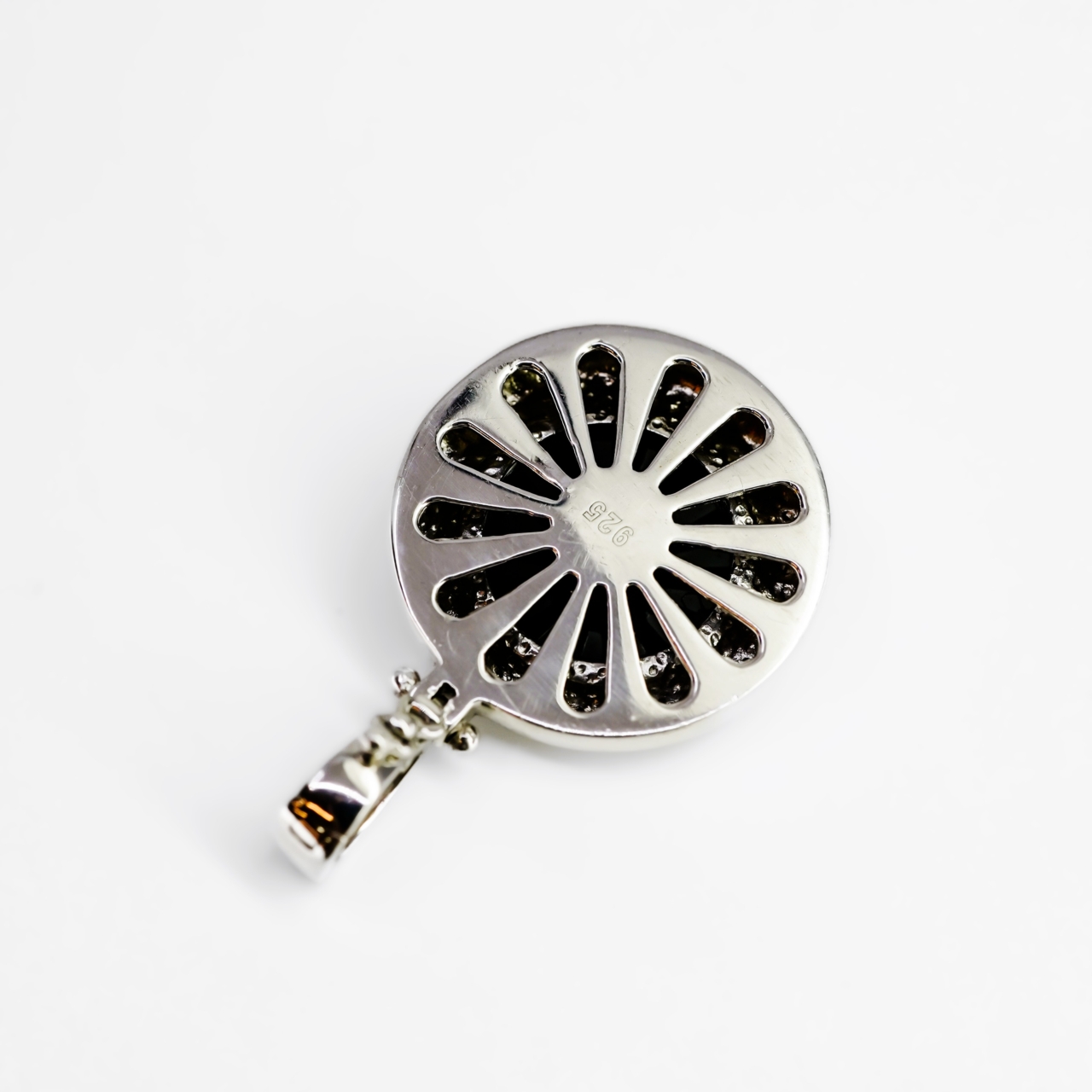 Sterling Silver Onyx And Diamond Enhancer Pendant #68514 - Monty's