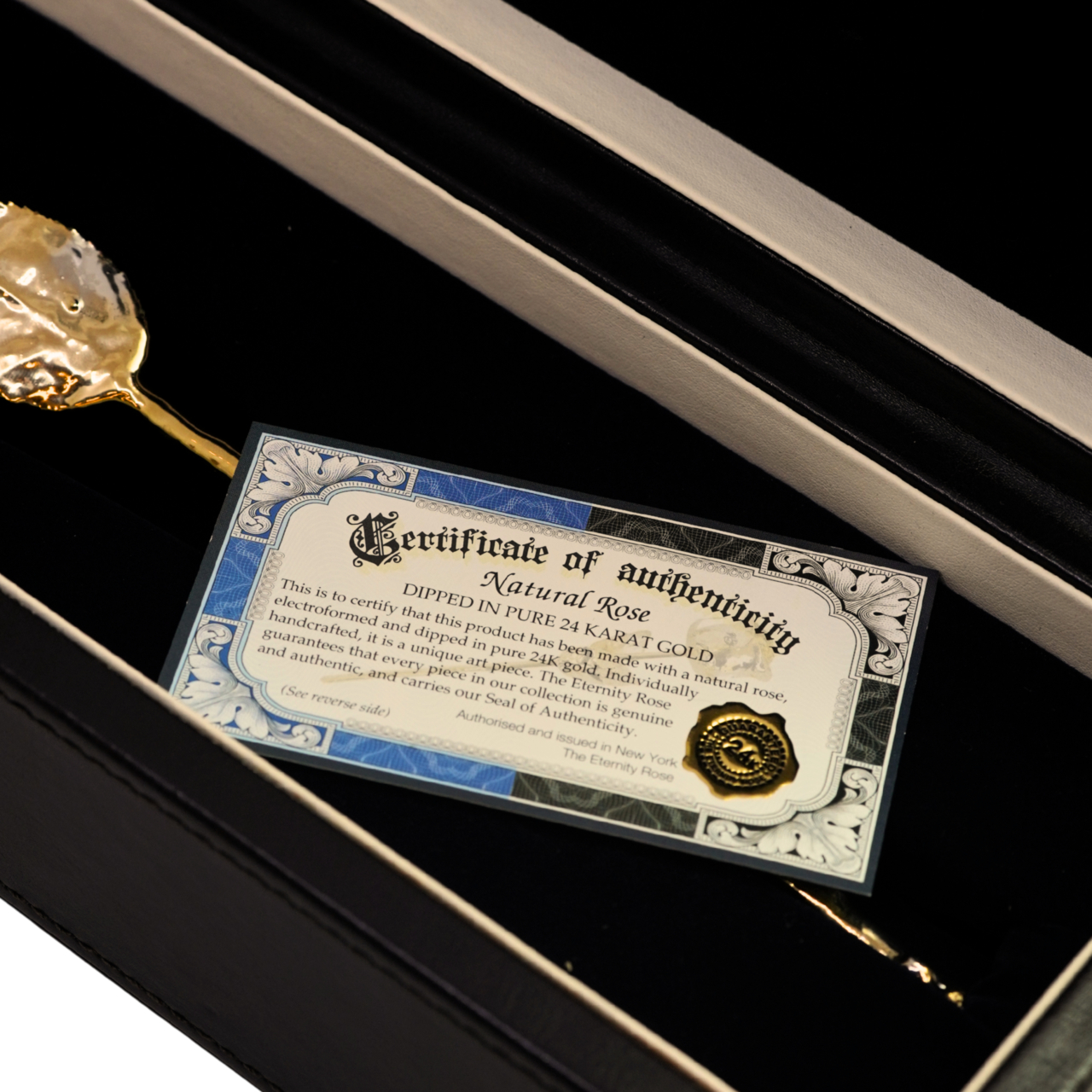 Eternity Rose Figurine Natural Rose 24ct Gold Dipped Box & Certificate ...