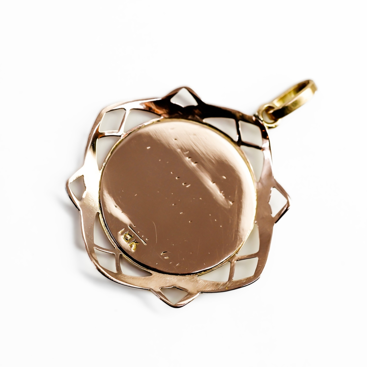 Vintage 18ct Yellow Gold Jesus Medallion Pendant #66539 - Monty's