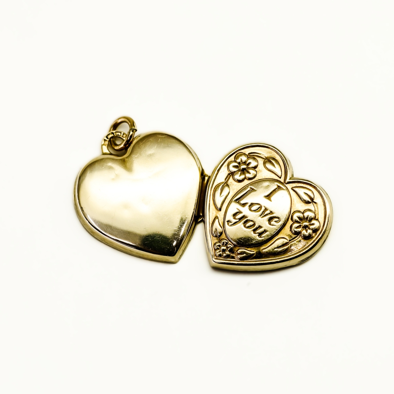 Vintage 9ct Yellow Gold “I Love You” Heart Locket Pendant #69346 ...