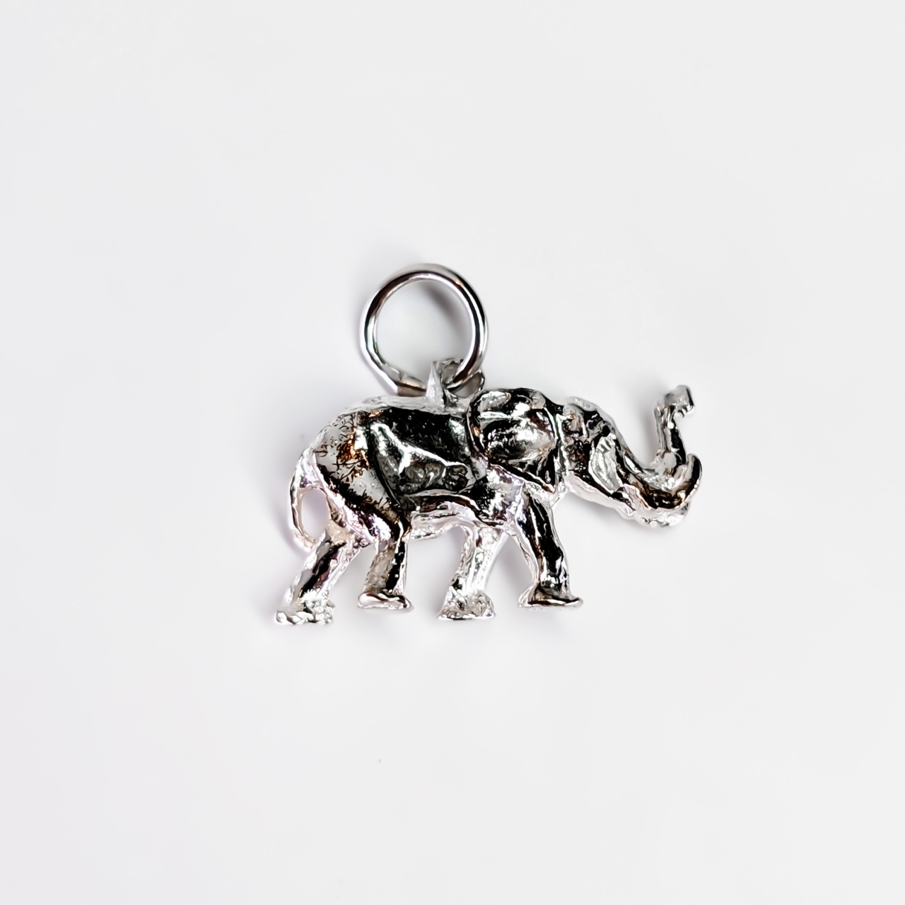Vintage Sterling Silver Elephant Charm 17mm #69222 - Monty's