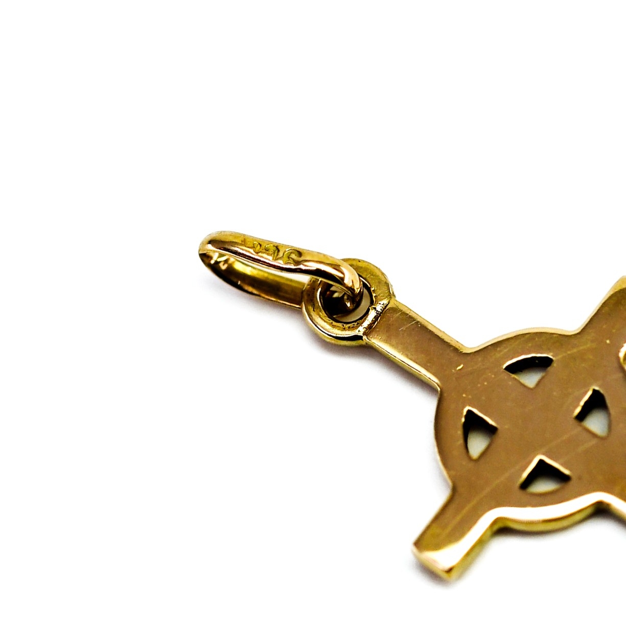 9ct Yellow Gold Celtic Cross Charm Pendant #70006 - Monty's